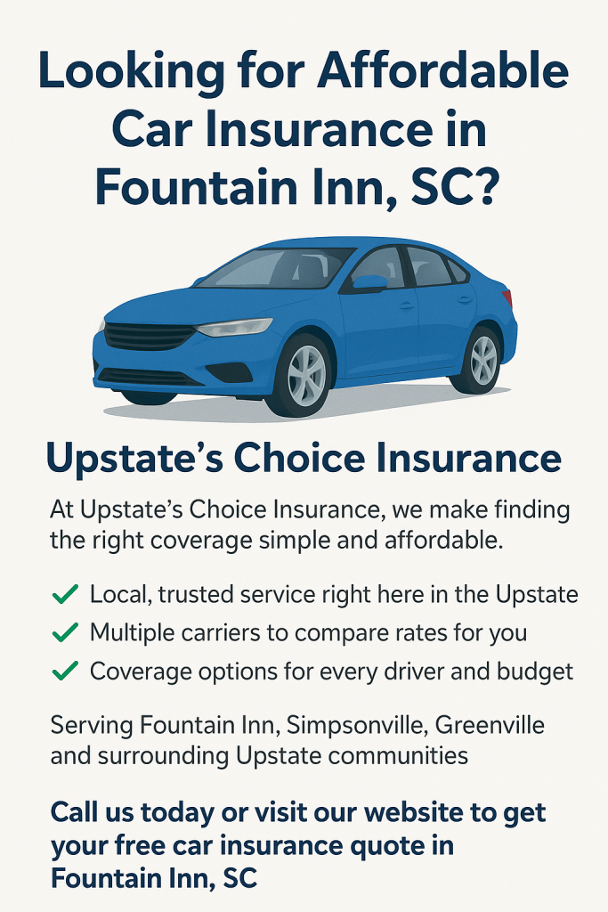 🚗 Looking for Affordable Car Insurance in Fountain Inn, SC? | Upstates ...